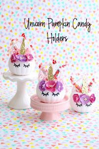 Cute Unicorn Pumpkin Candy Holders | Fun Unicorn craft for all ages!